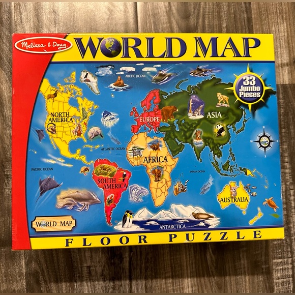 Melissa & Doug | Toys | Melissa Doug Extra Large World Map Floor Puzzle ...